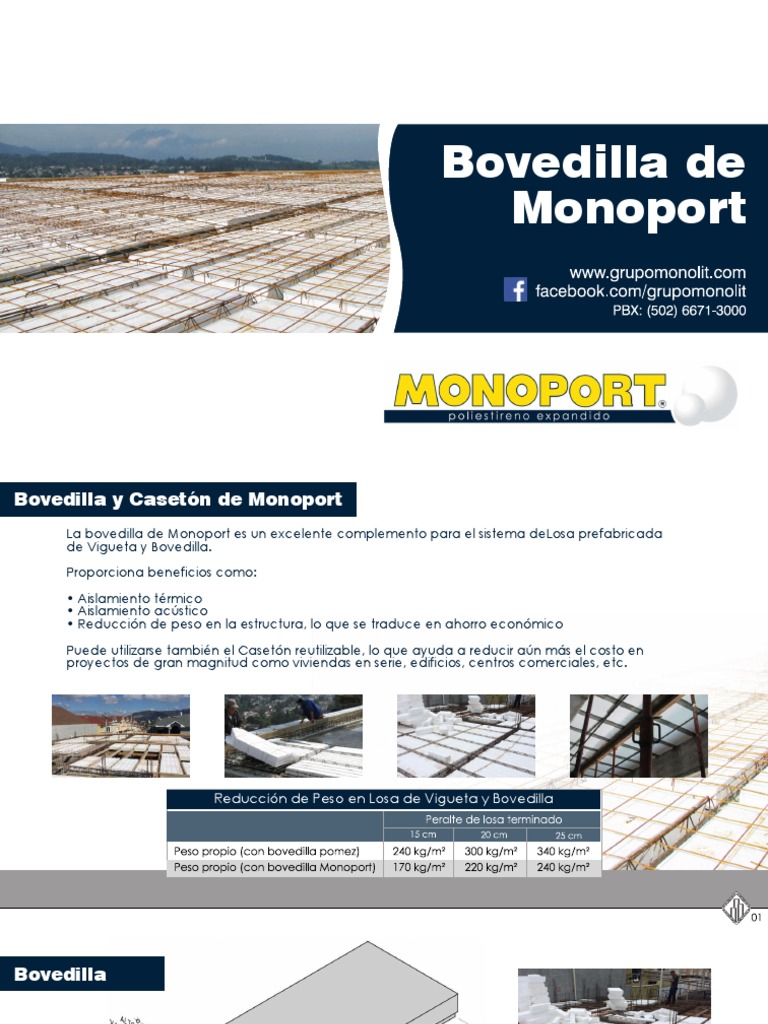 Bovedilla Monoport: Ventajas y Dimensiones | PDF