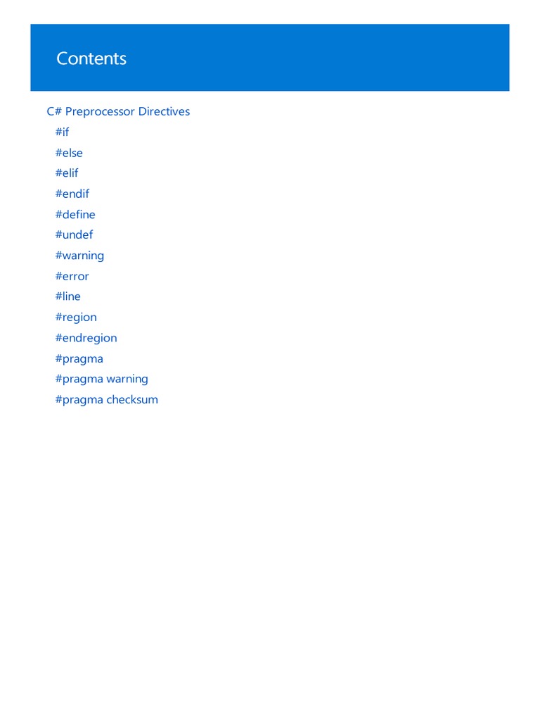 C# Preprocessor Directives | PDF | C Sharp (Programming Language) | Filename