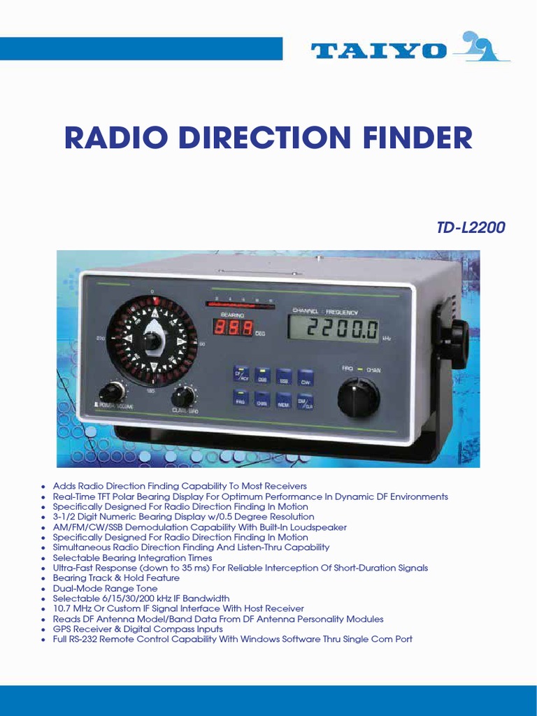 Radio Direction Finder TAIYO TD-L2200 | PDF