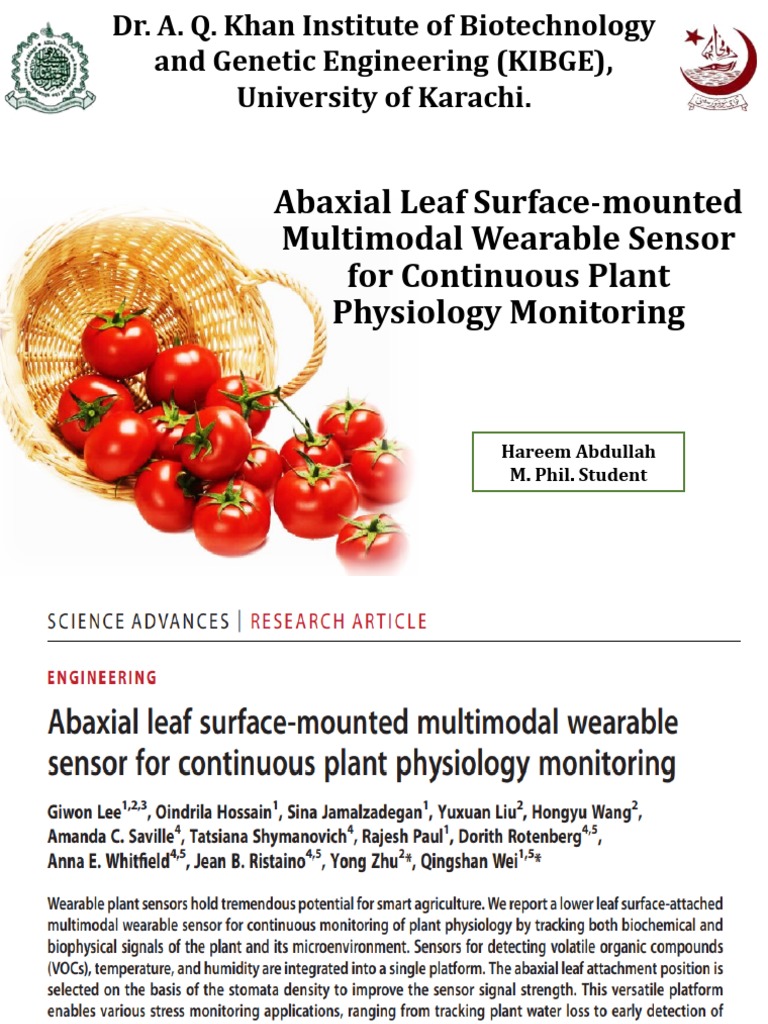 Abaxial Leaf Surface-Mounted Multimodal Wearable Sensor For Continuous ...