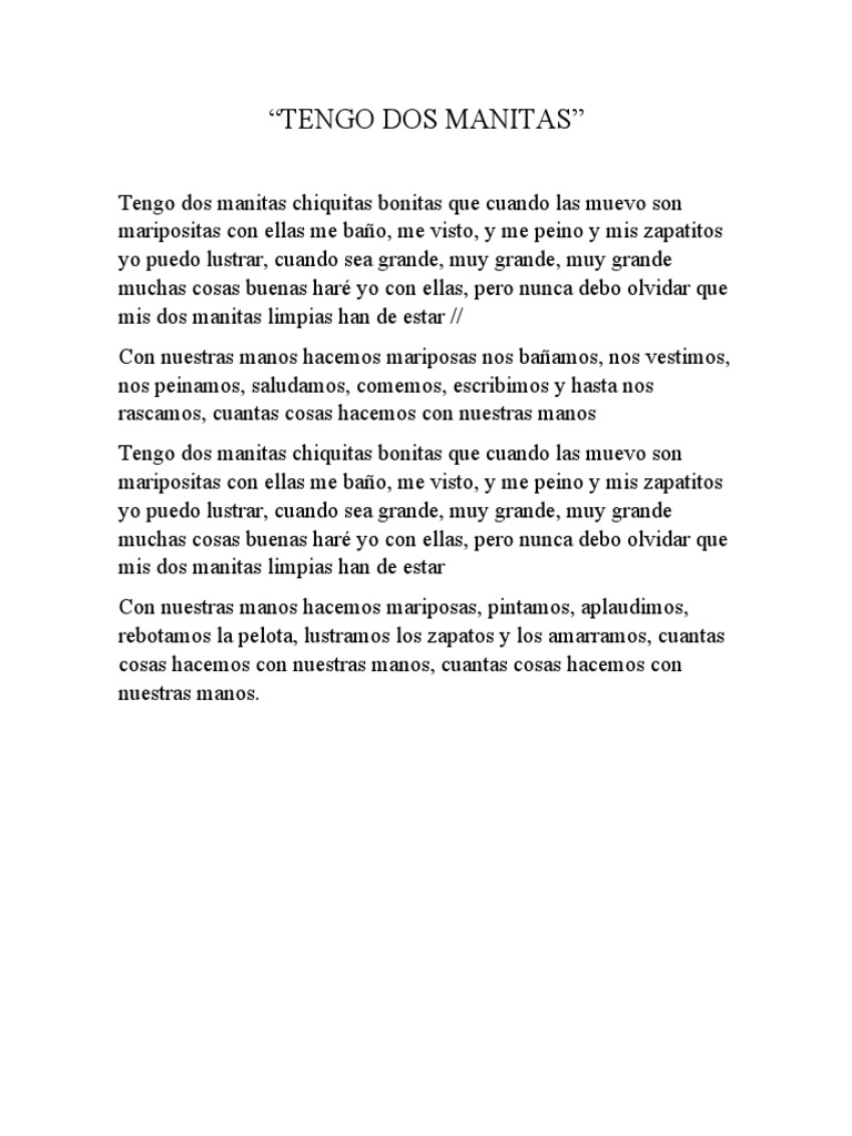 Tengo Dos Manitas | PDF
