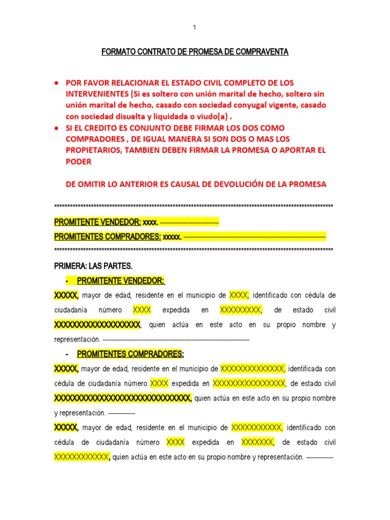Modelo de Promesa Compraventa Fna | PDF | Propiedad | Bienes raíces