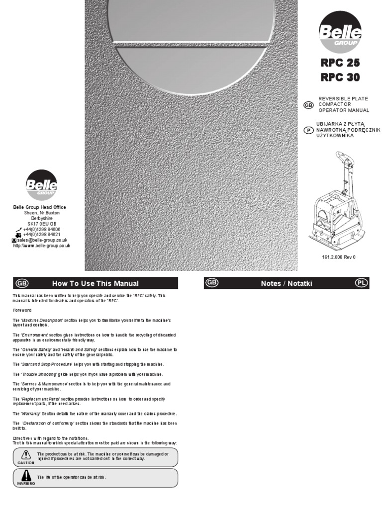 Belle Rpc30-Instrukcja | PDF