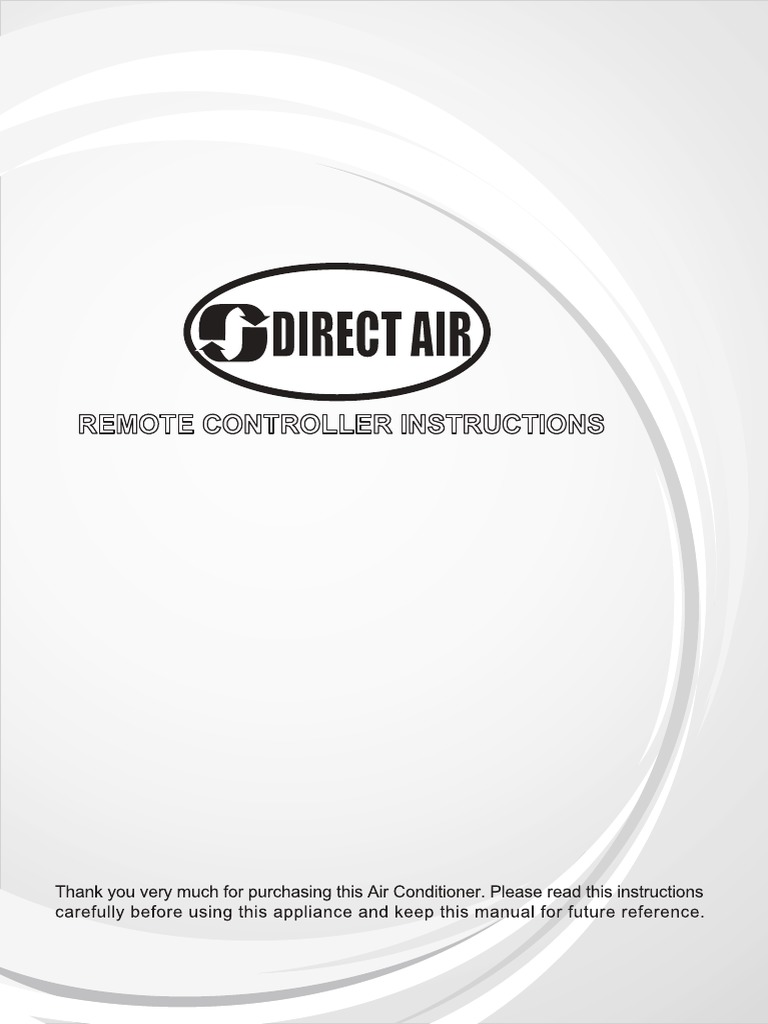 Direct Air Remote Control Manual - Manuel Controle A Distance ...
