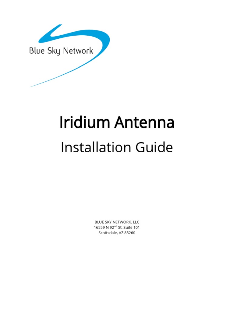 Iridium Antenna Installation Guide | PDF | Antenna (Radio) | Satellite
