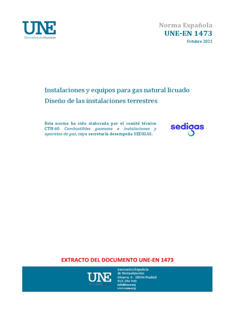 (Ex) Une-En 1473 2022 | PDF | Gas natural licuado | Ciencias fisicas
