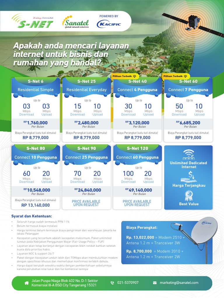Paket Internet Sanatel untuk Bisnis | PDF