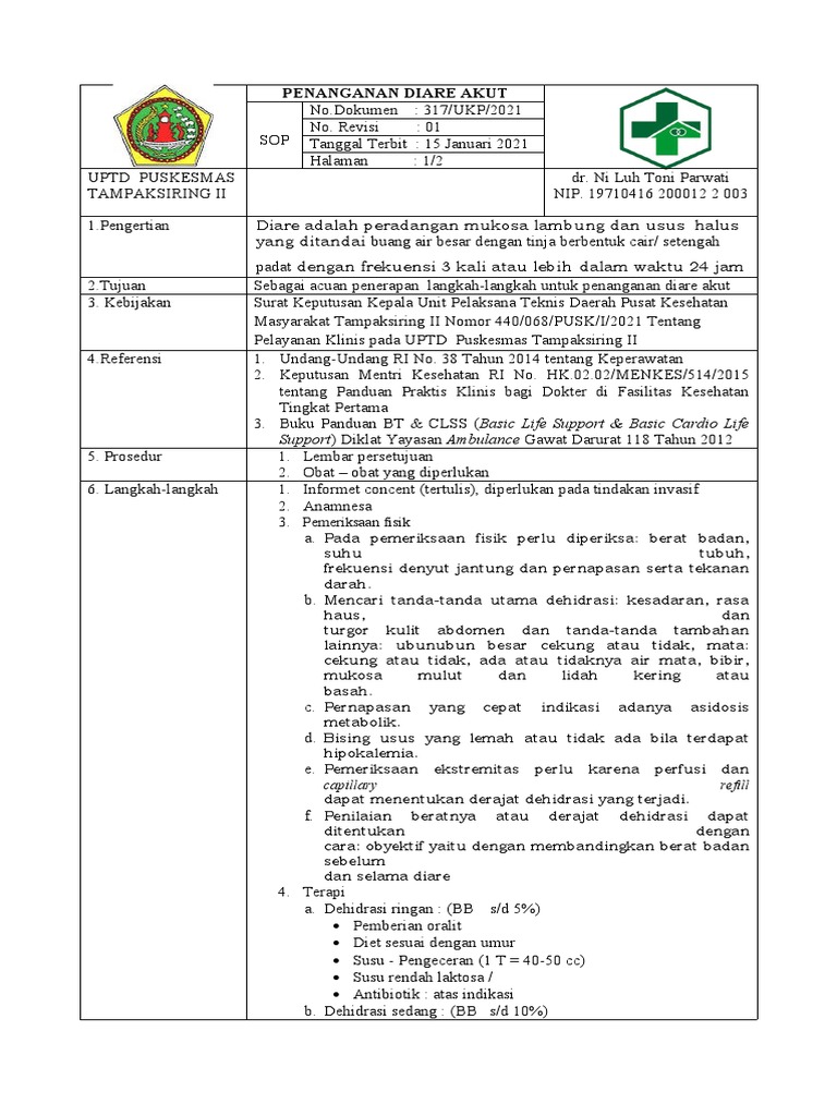 SOP Diare Akut | PDF