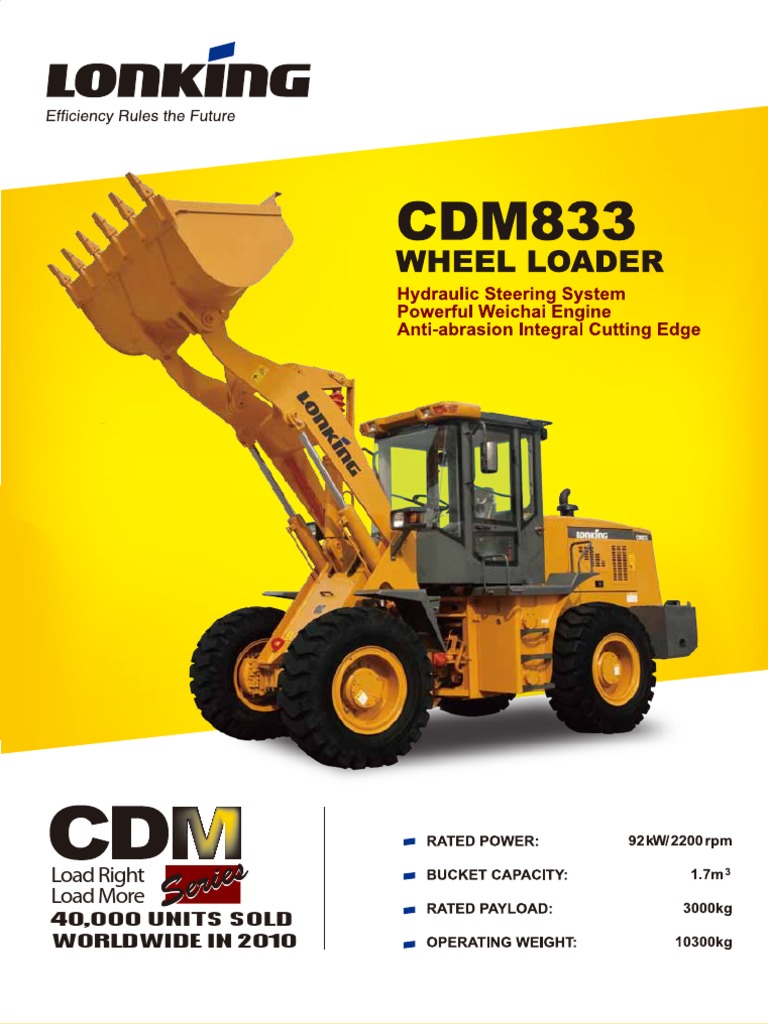 Wheel Loader - Lonking CDM833 | PDF | Axle | Brake