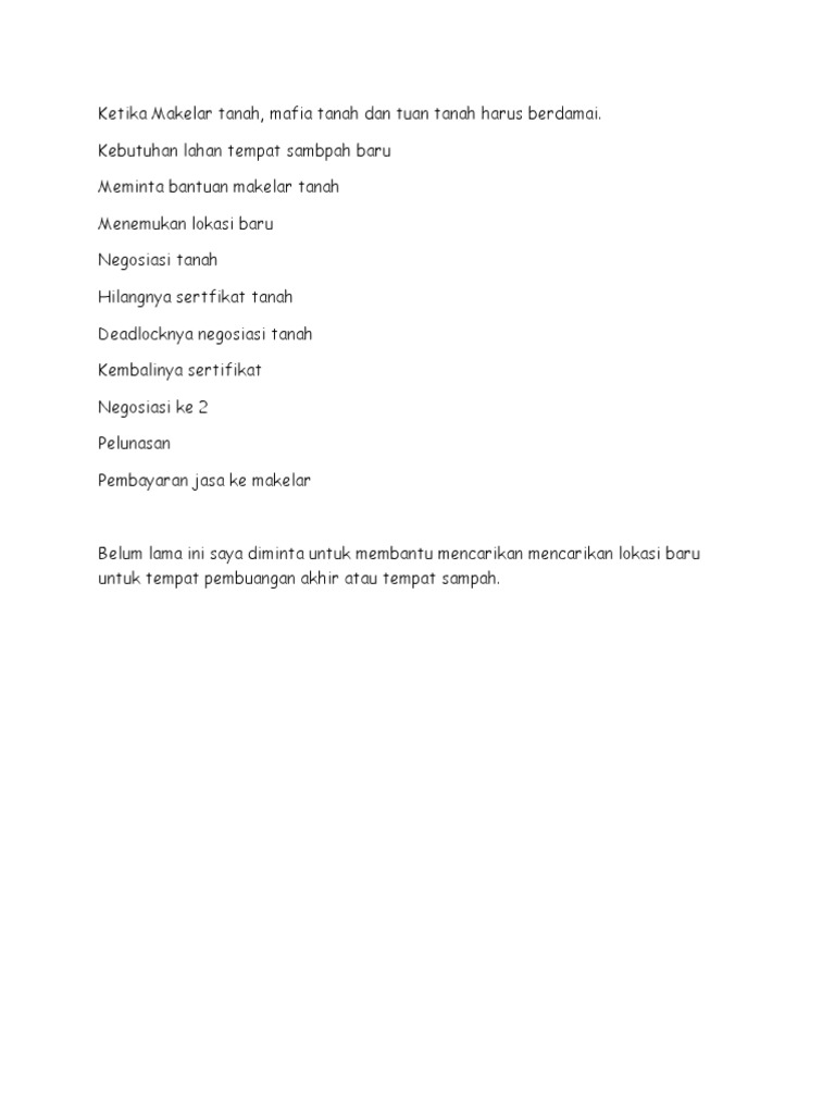 Berdamai Dengan Makelar Tanah | PDF