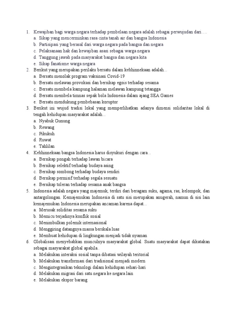 Soal PKN KLS XI | PDF