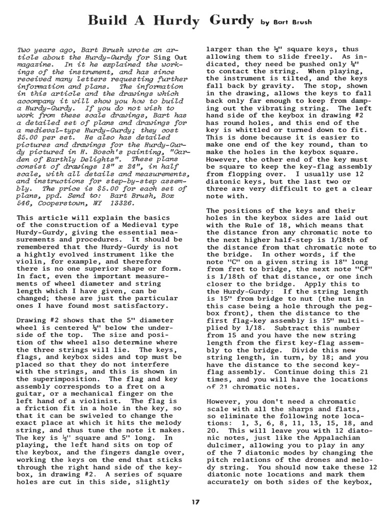 Build a Medieval Hurdy-Gurdy | PDF | String Instruments | Musical ...