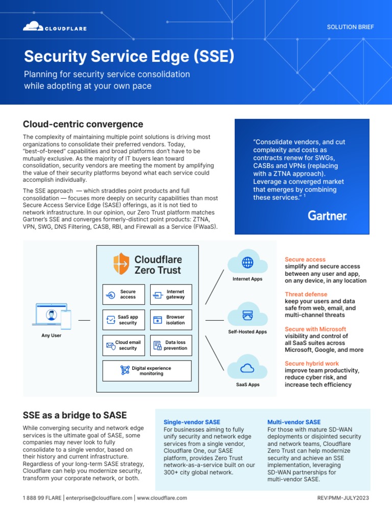 SSE Brief - Cloudflare One 2023 v2 | PDF | Information And Communications Technology | Data ...