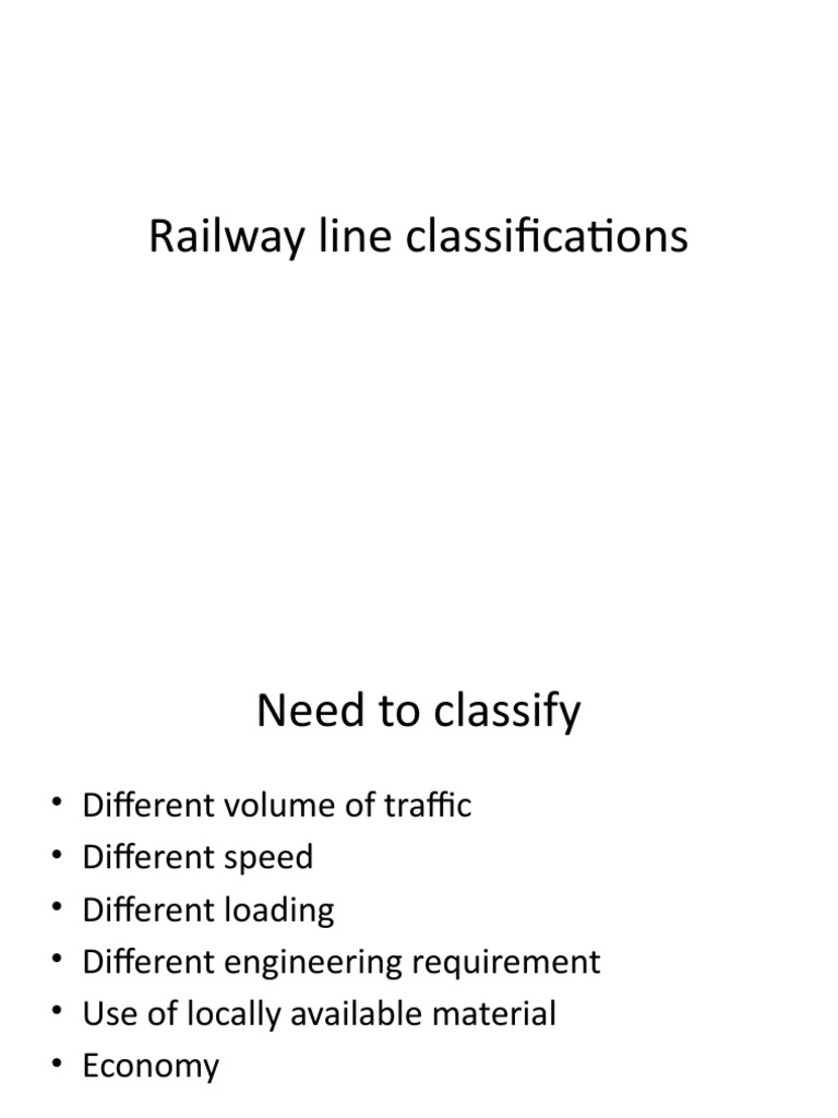Railway Line Classifications | PDF | Track Gauge | Rail Transport