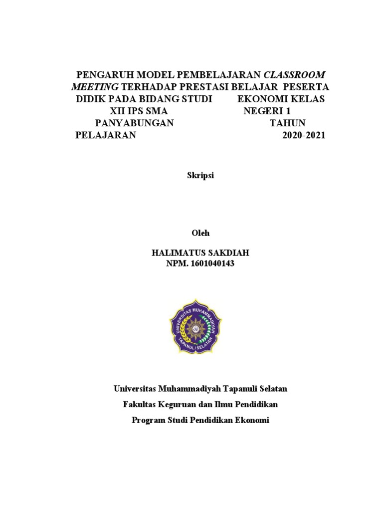 Skripsi Halimatus Sakdiah | PDF