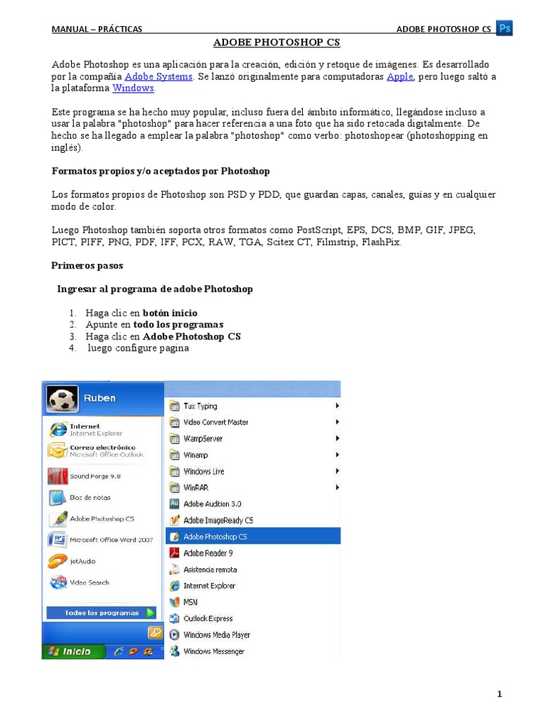 Manual Básico de Adobe Photoshop CS | PDF | Adobe Photoshop | Informática