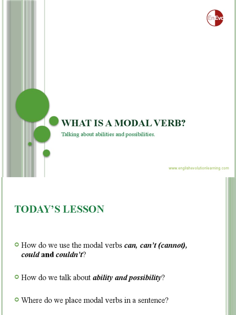A1. Modal Verbs - Can Could | PDF | Verb | Grammar