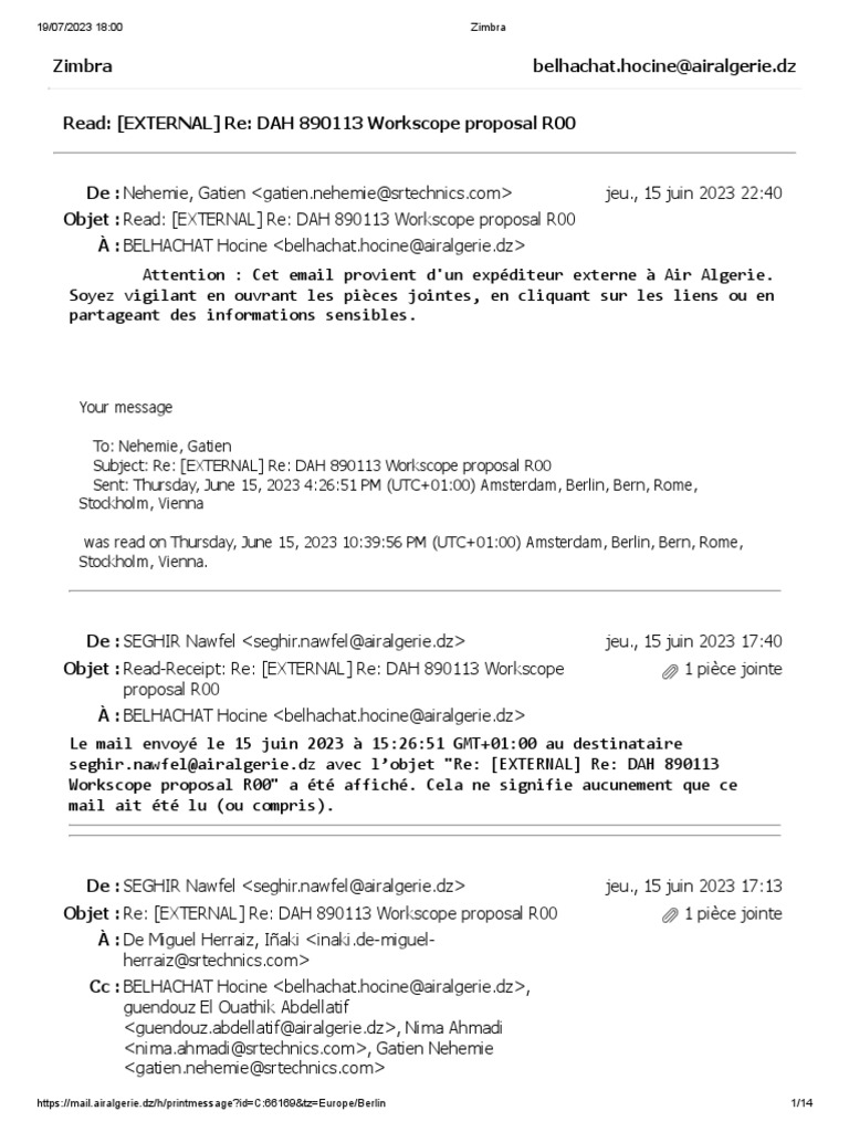 Zimbra Workscope Approval | PDF | Ordinateurs