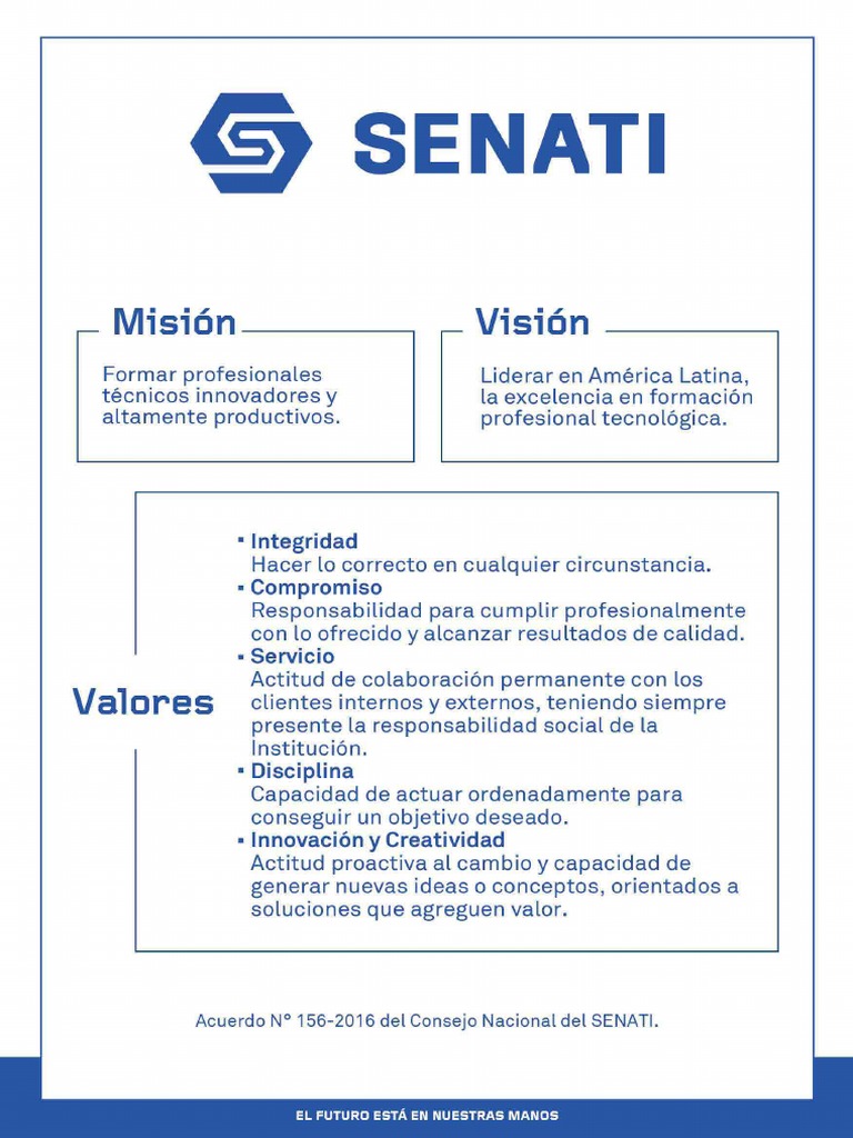 Mision VIsion Valores SENATI | PDF