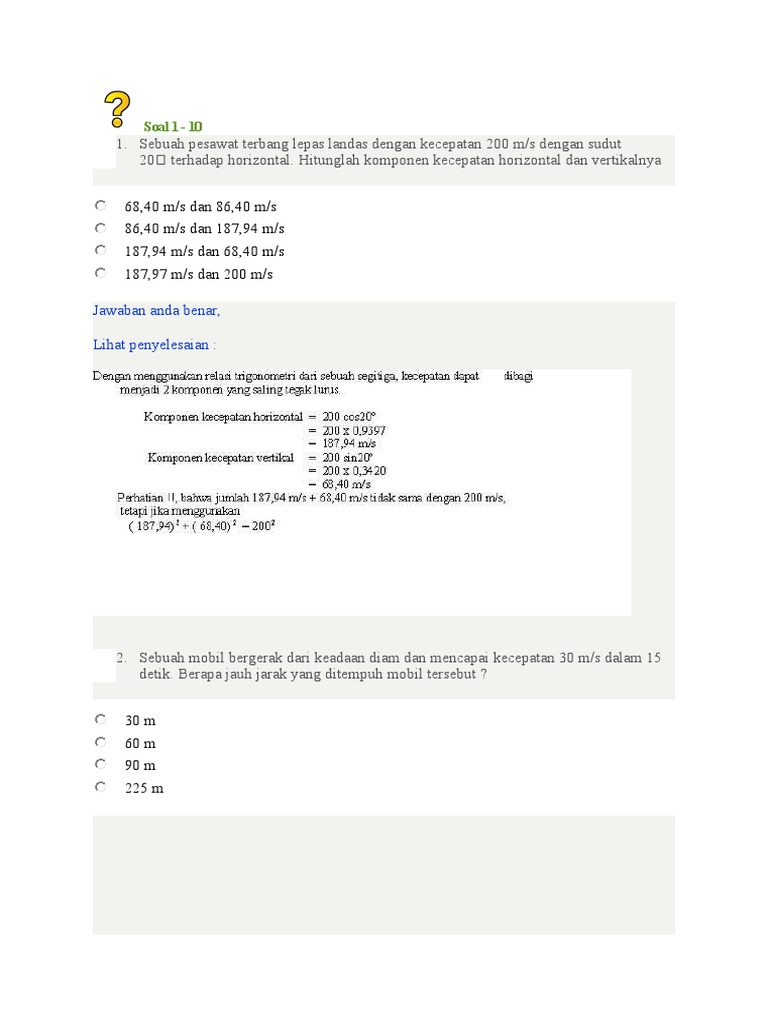 Latihan Soal Fisika Dasar | PDF
