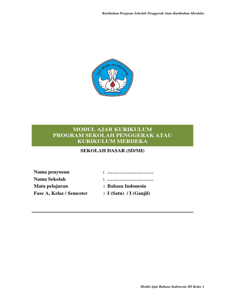 MODUL AJAR - P5 - YATININGSIH, S.PD - SDN KRANGGAN 01 | PDF