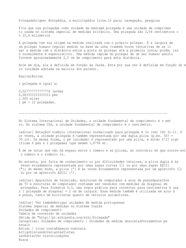 Simbolo de Polegada | PDF | Polegada | Notação