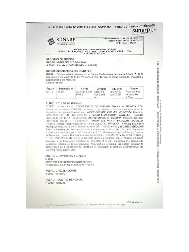 Titulo de Propiedad Actualizado | PDF