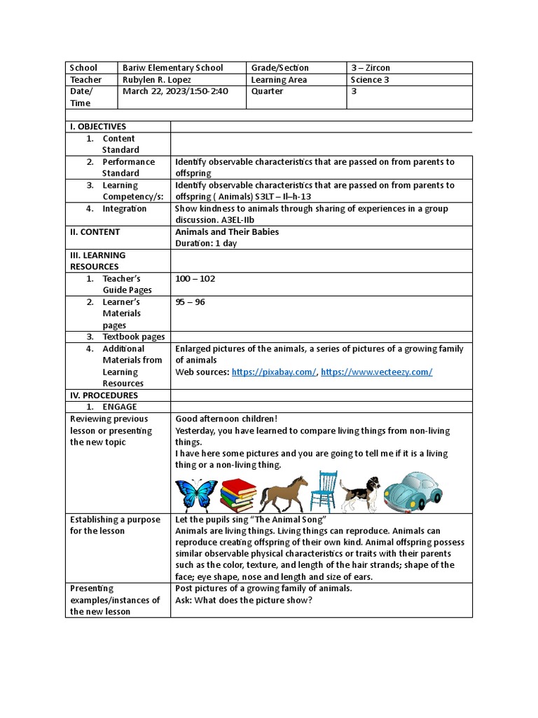 COT 1 Science 3 | PDF | Learning | Behavior Modification