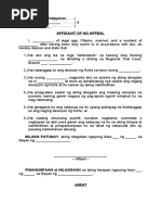 Sample Format of Affidavit (Tagalog) | PDF