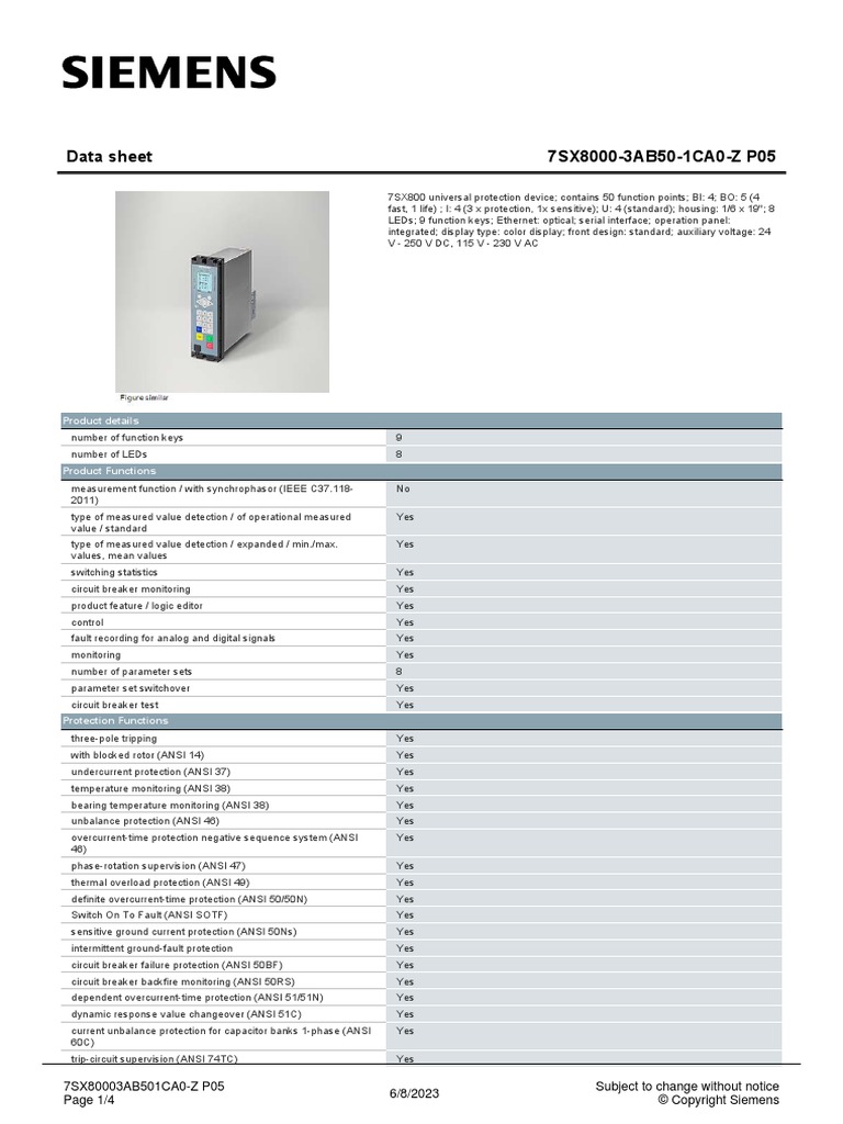 7SX80003AB501CA0-Z+P05 Datasheet en | PDF | Power Supply | Electromagnetism