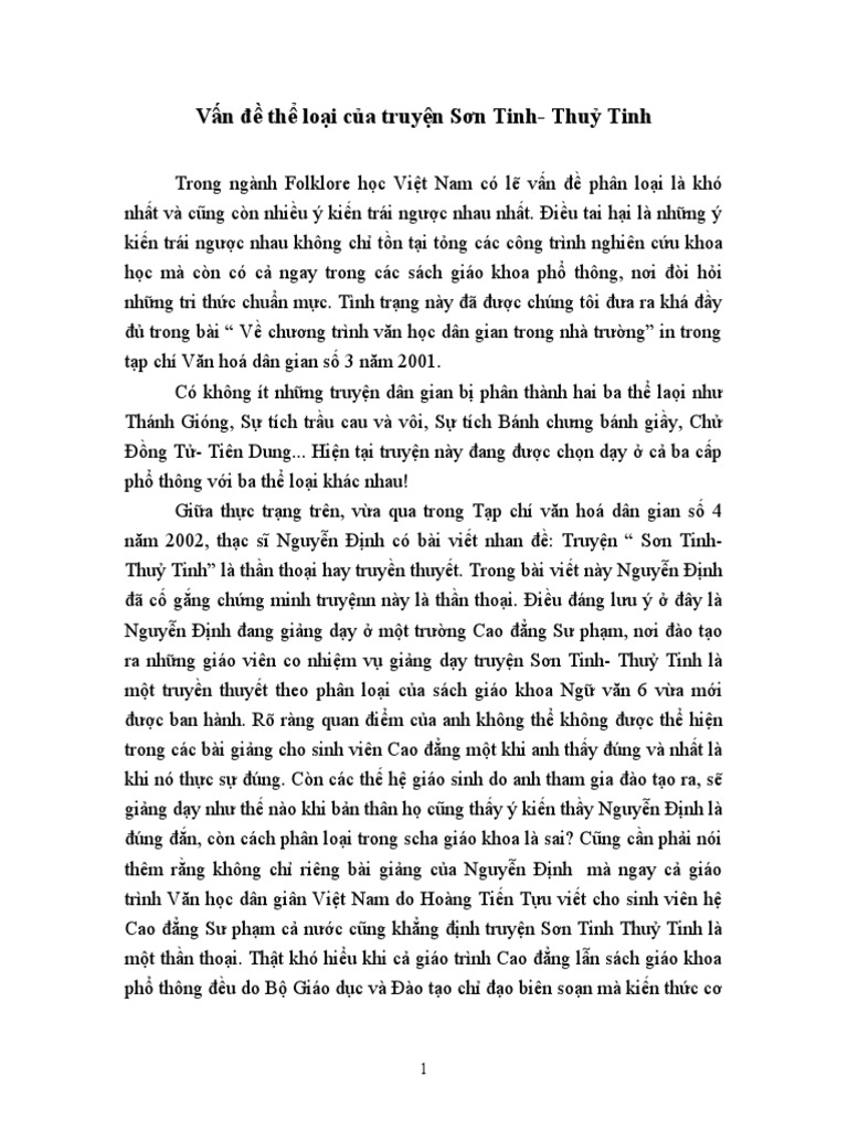 (123doc) - Van-De-The-Loai-Cua-Truyen-Son-Tinh-Thuy-Tinh | PDF