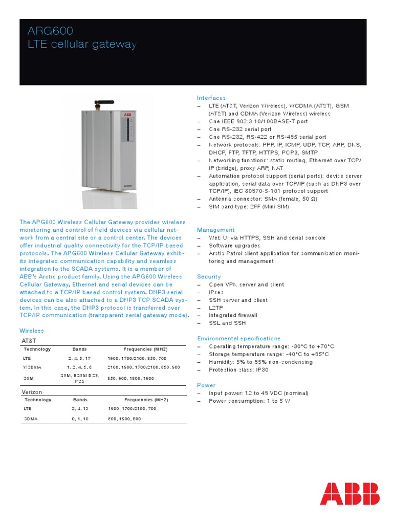 Arg 600 Lte Cellular Gateway | PDF | Port (Computer Networking) | Internet Protocol Suite