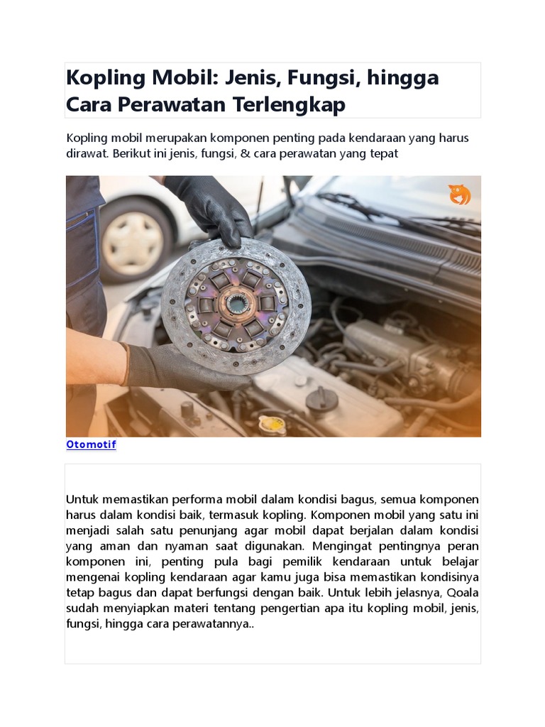 Materi 1 Kopling Mobil | PDF