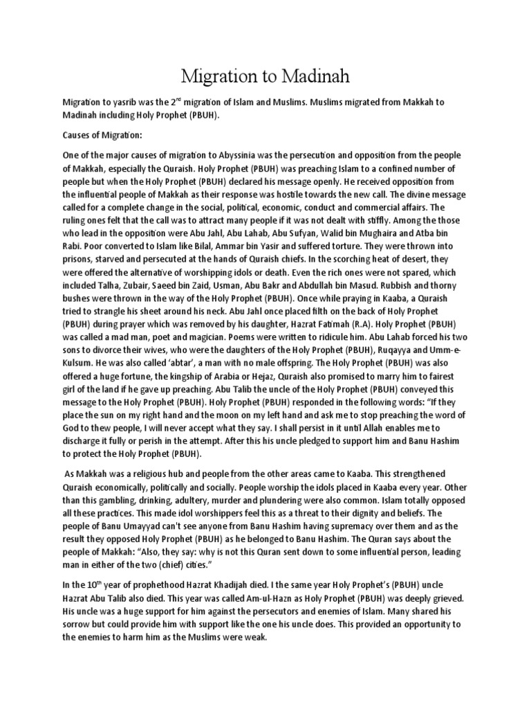 Migration To Madinah | Download Free PDF | Muhammad | Prophets And ...