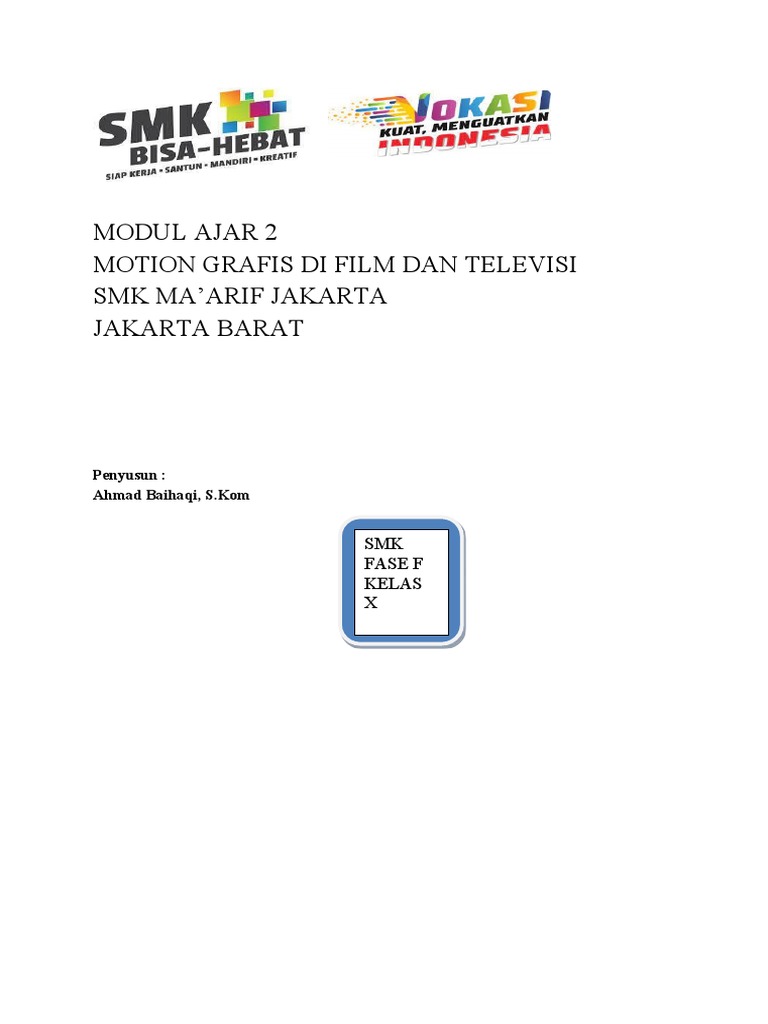 MODUL AJAR 2 Motion Grafis | PDF