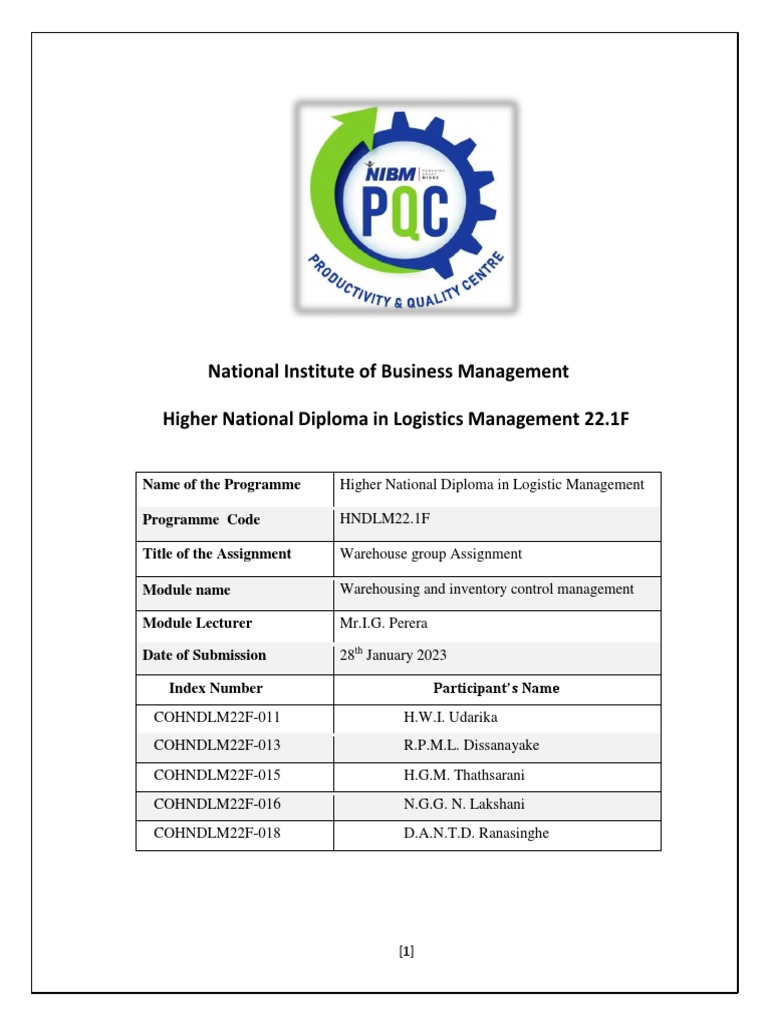 Warehouse Assignment 2 | PDF | Supply Chain | Warehouse