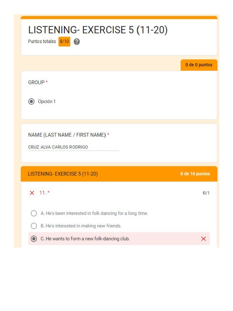 Activity 2 Listening - Exercise 5 (11-20) | PDF
