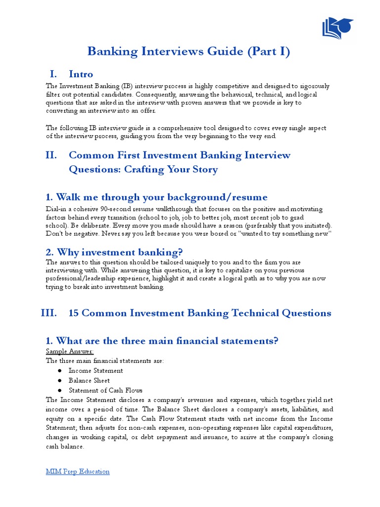 Banking Interviews Guide | PDF | Equity (Finance) | Valuation (Finance)