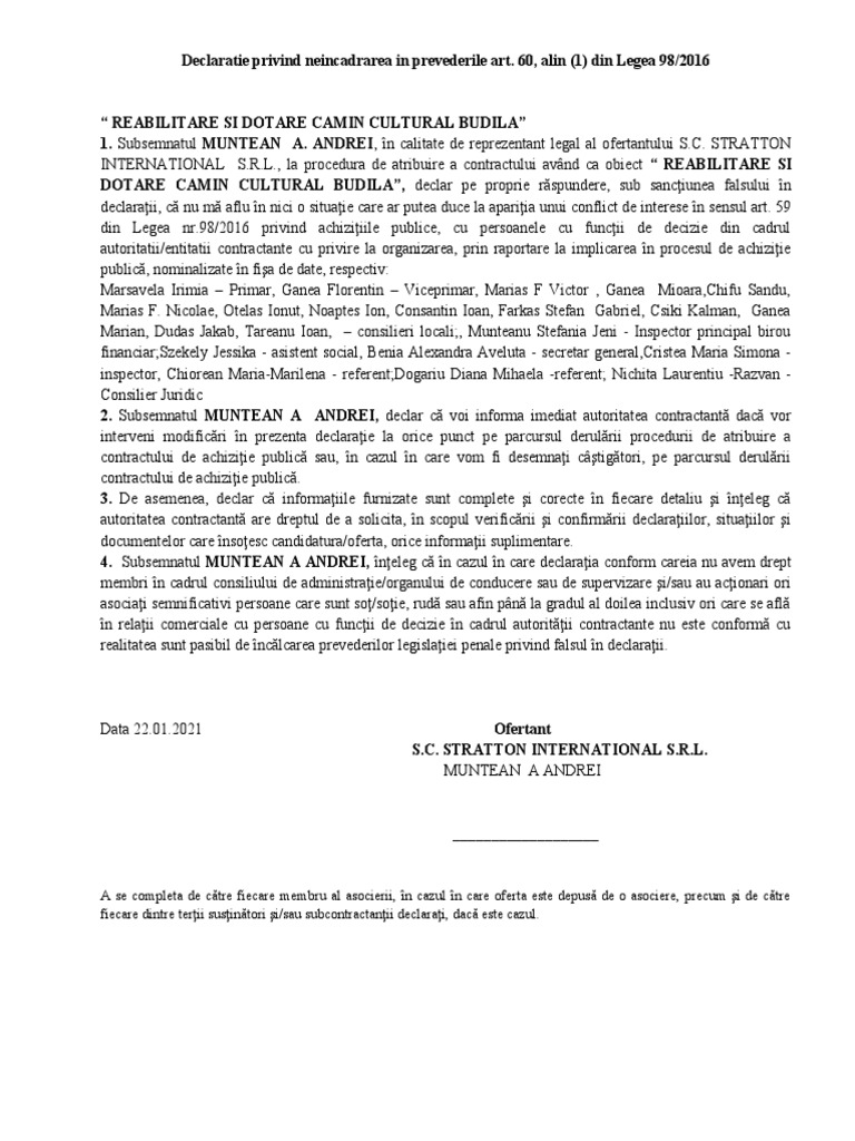 Formulare Tert Sustinator - AGETAPS CONSTRUCT | PDF