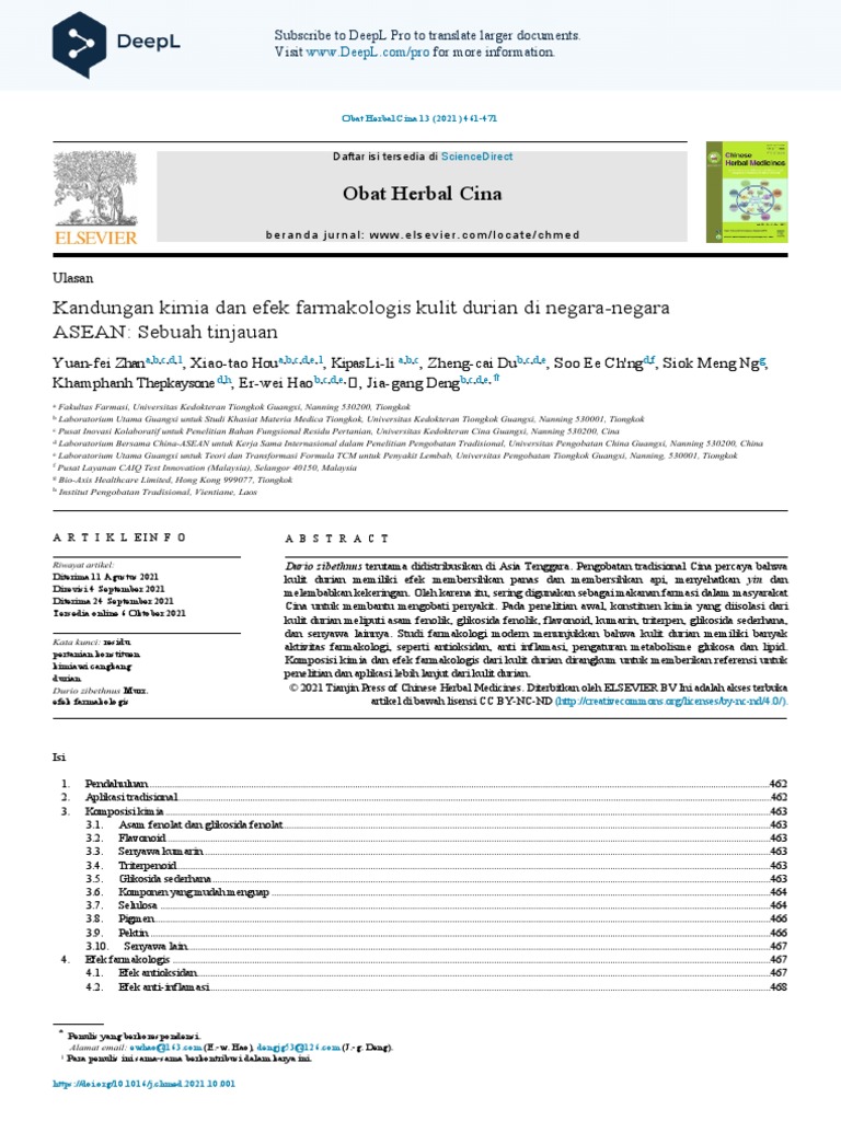 Pharmacologis Effect of Durian Sheel in ASEAN Id | PDF