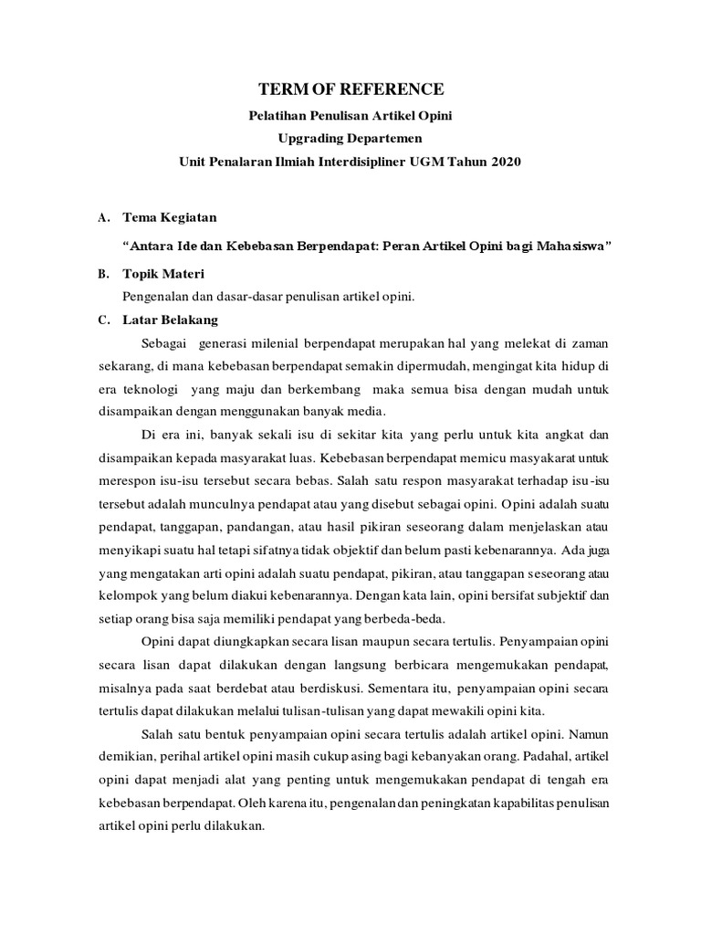 Contoh TOR Upgrading | PDF