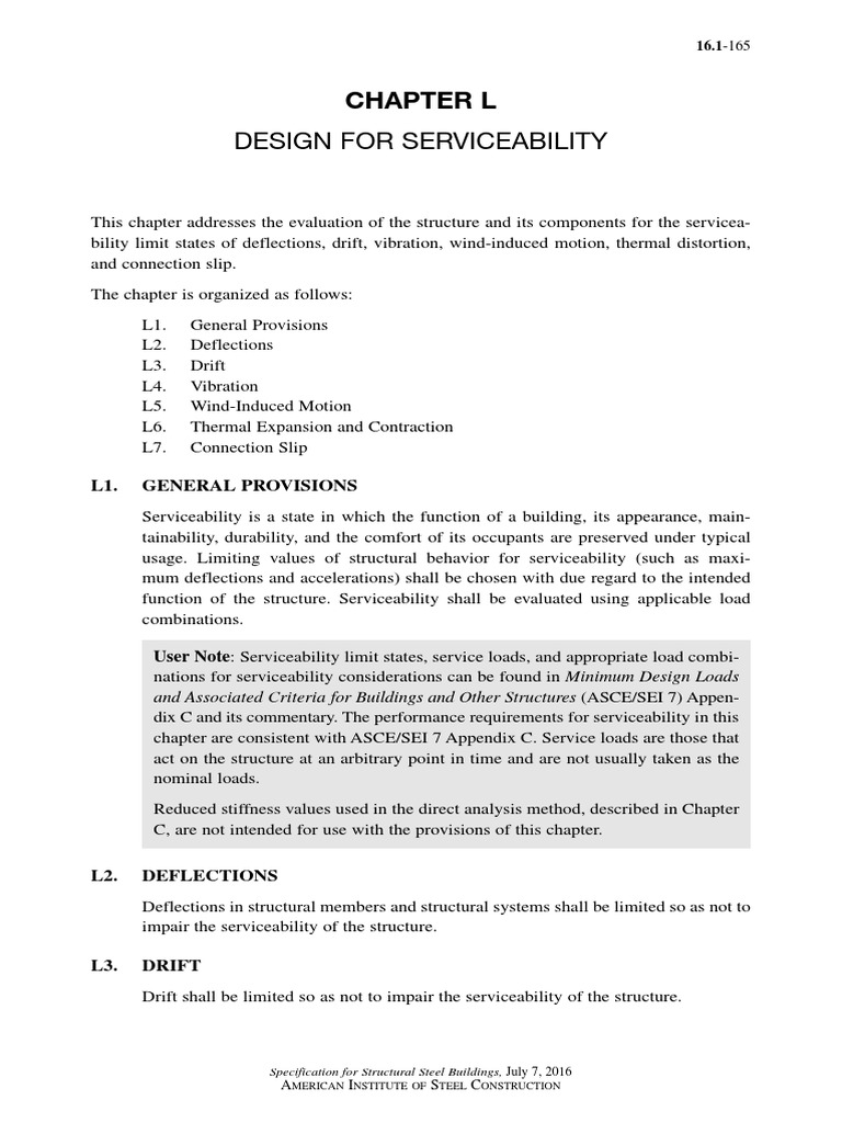 Chapter L - Design of Serviceability | PDF