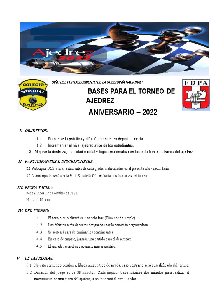 Bases Concurso de Ajedrez | PDF