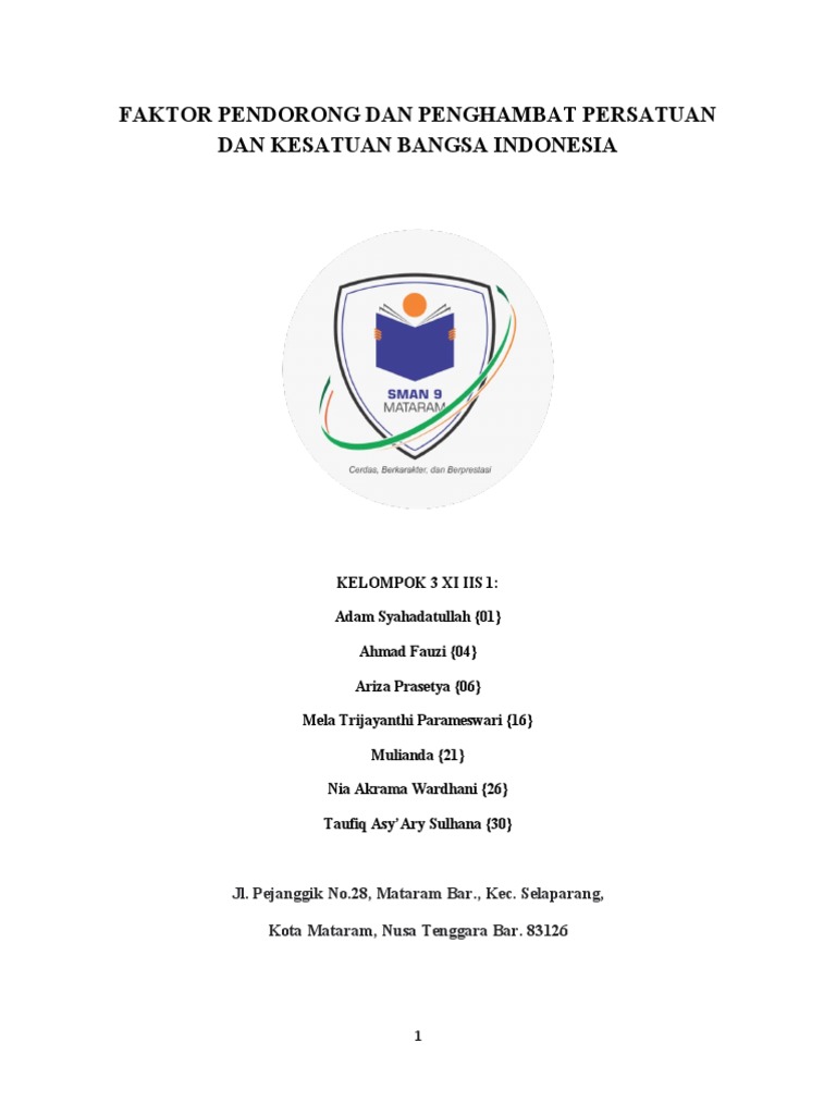 Faktor Pendorong dan Penghambat Kesatuan | PDF
