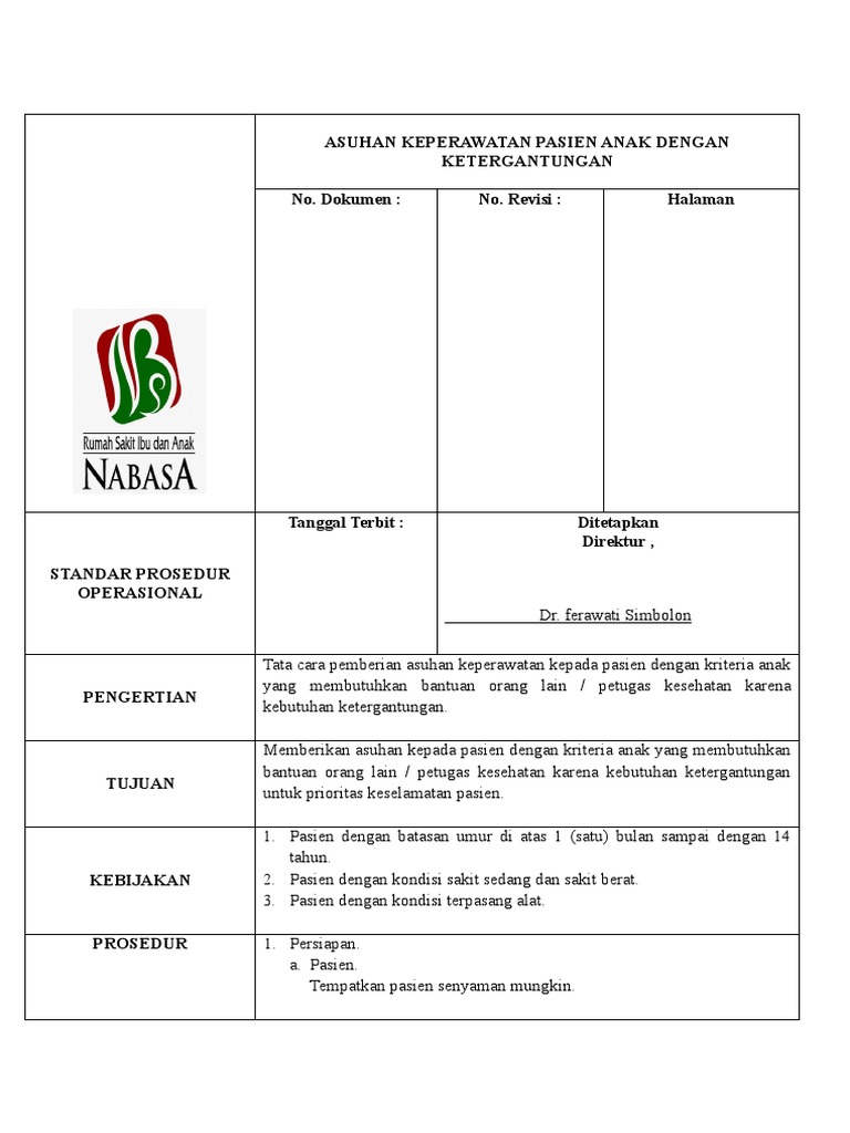 Spo Pasien Anak Dengan Ketergantungan | PDF