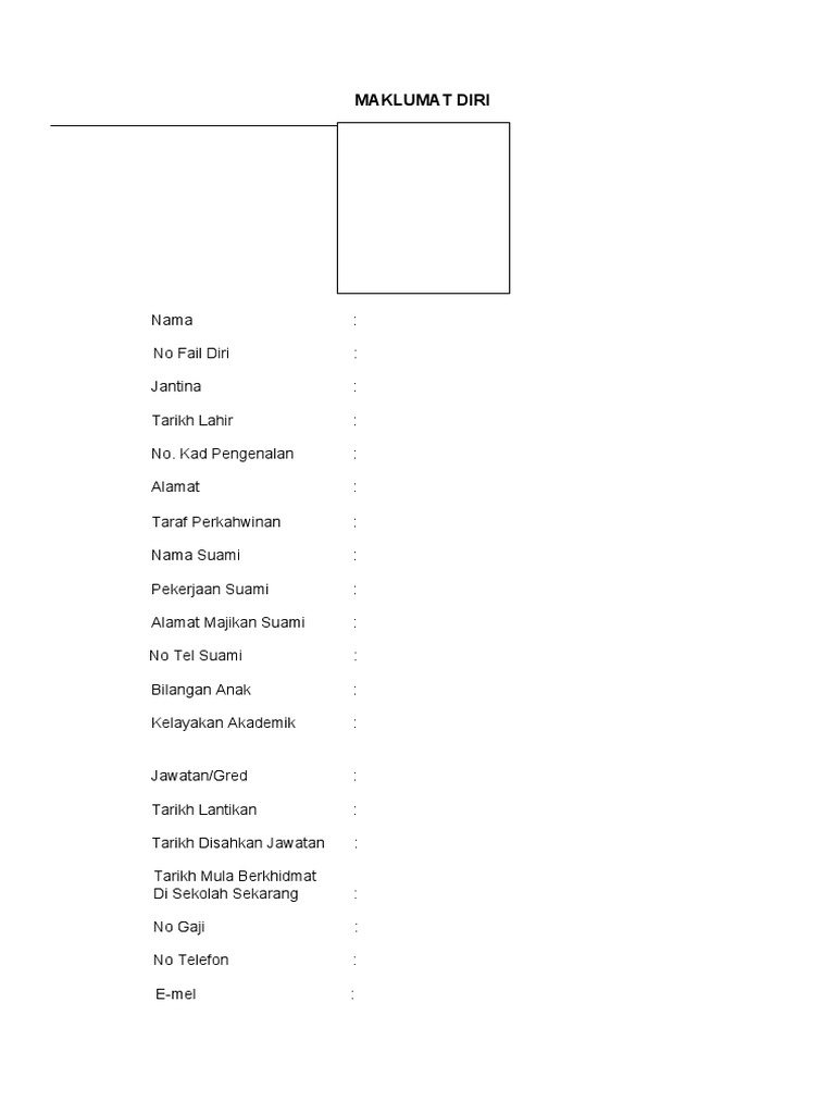 Maklumat Diri PPM | PDF