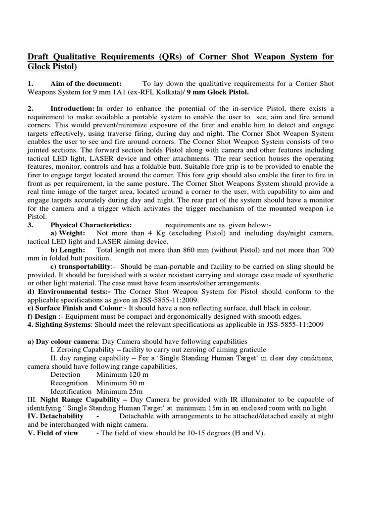 Corner Shot Weapon System For Glock | PDF | Trigger (Firearms) | Camera