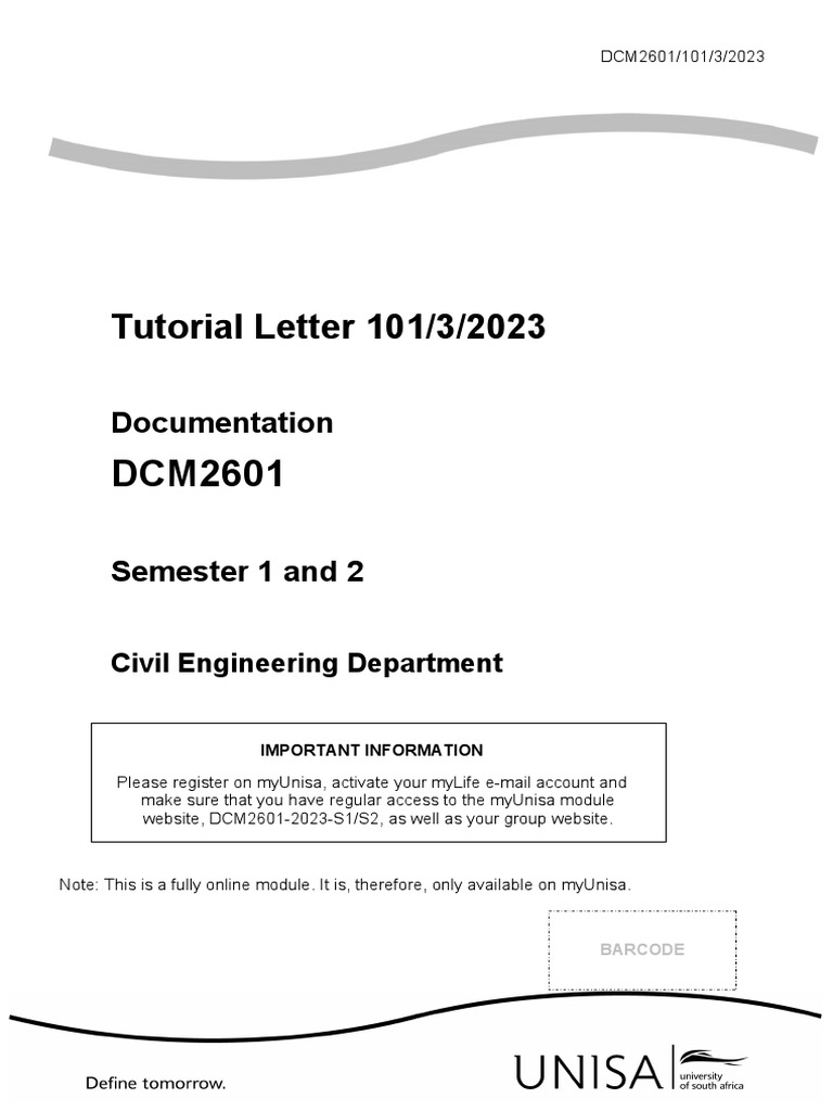 Tutorial Letter 101/3/2023: Documentation | PDF | Libraries | Turnitin