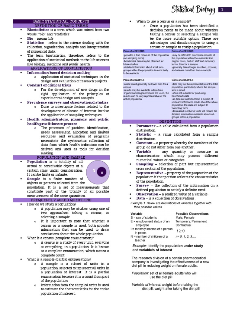 Statistics Notes | PDF