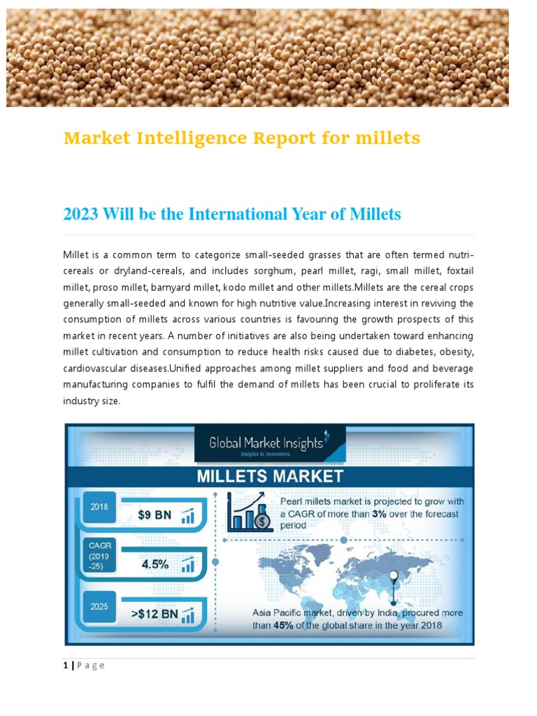 Millets Report | PDF | Gluten Free Diet | Cereals